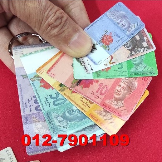 KEYCHAIN RINGGIT MALAYSIA PAPER NOTE DUIT WANG KERTAS MALAYSIA ...