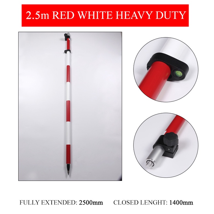SUPER HEAVY DUTY GPS POLE RANGING POLE RANGING ROD FOR SURVEY PRISM ...