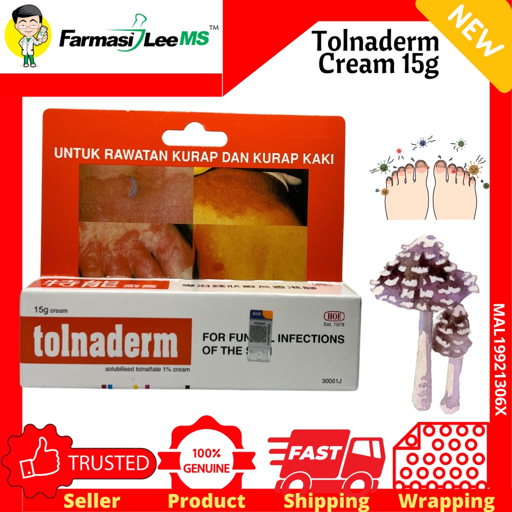 Tolnaderm Cream 1% Tolnaftate 15g (Exp 01/2026) | Shopee Malaysia