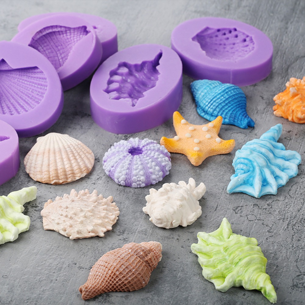 Yueyue Sugarcraft Sea Shell Silicone Cake Molds Fondant Cake Decorating ...