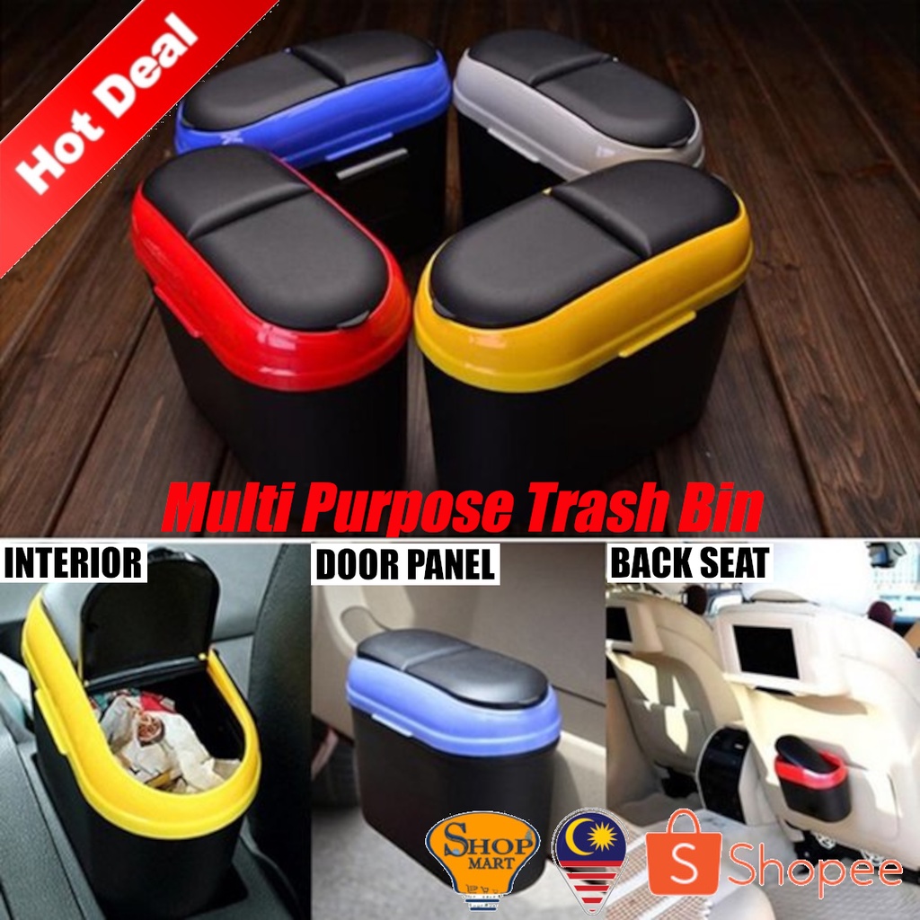 Car Mini Dustbin Multi Purpose Dust Bin Trash Bin Garbage Can for Car ...
