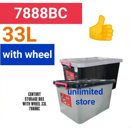 Century storage box 33 litres with wheels - 7888BC | Shopee Malaysia