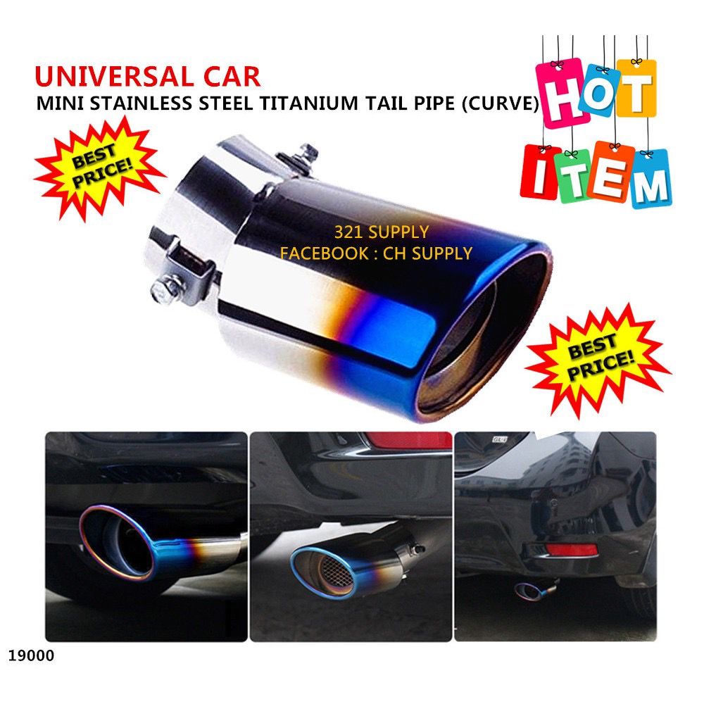 : UNIVERSAL MINI EXHAUST TAIL PIPE RAINBOW PIPE MUFFLER TIP MYVI AXIA ...