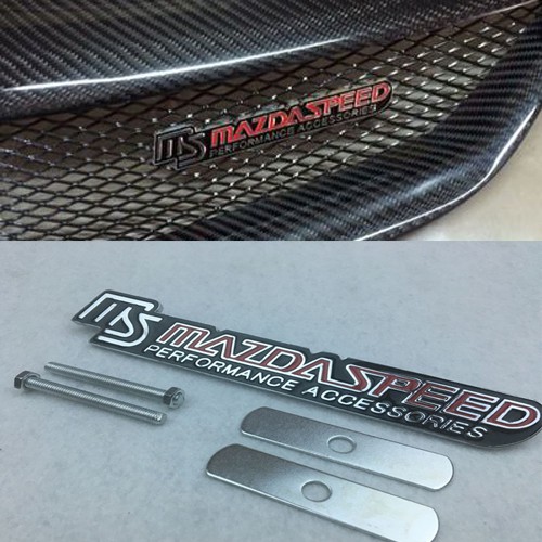 1 Piece 3D Metal For MS Mazdaspeed Logo Car Grille Emblem badge Sticker ...