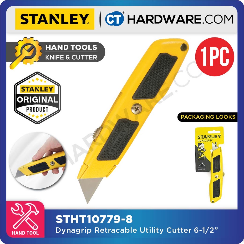STANLEY STHT10779-8 DYNAGRIP RETRACTABLE UTILITY CUTTER 6 1/2" | Shopee ...