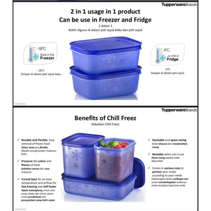 CHILL FREEZ ROYAL BLUE TUPPERWARE | Shopee Malaysia