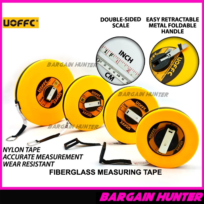 10M 20M 30M 50M UOFFC Fiberglass Measuring Tape Measuring Ruler Open ...