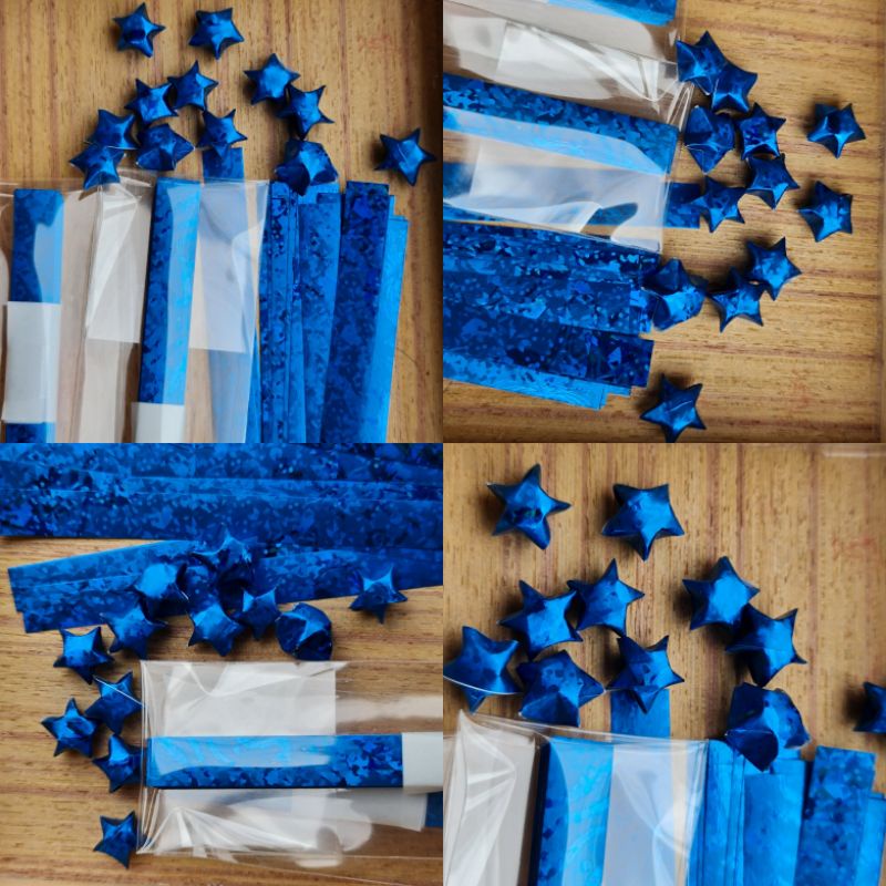 50 Sheets Of Shiny Shinning Star Paper blue HBD | Shopee Malaysia
