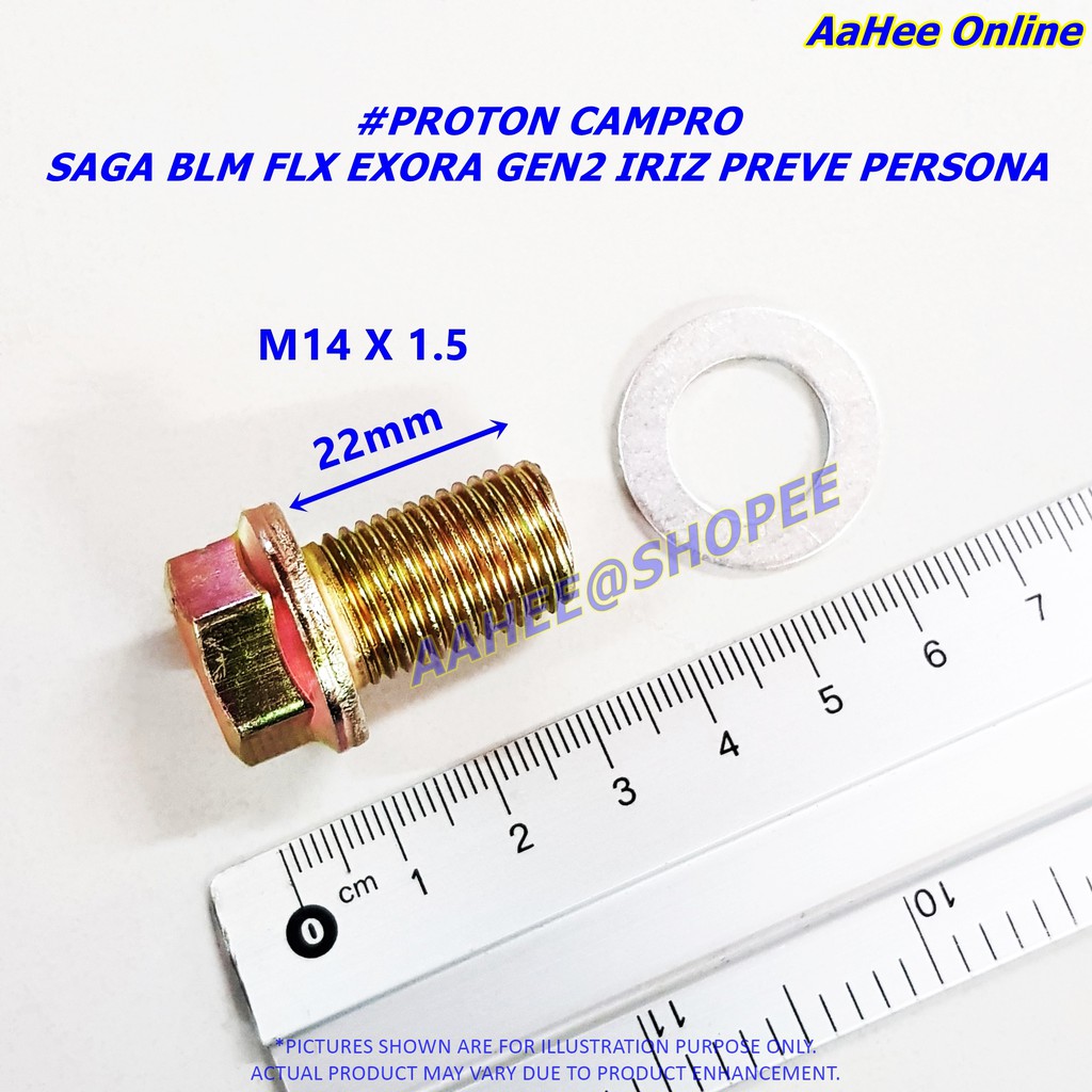 Drain Plug/Oil Sump Nut+Washer M14*1.5 -Proton Campro Saga BLM FLX ...