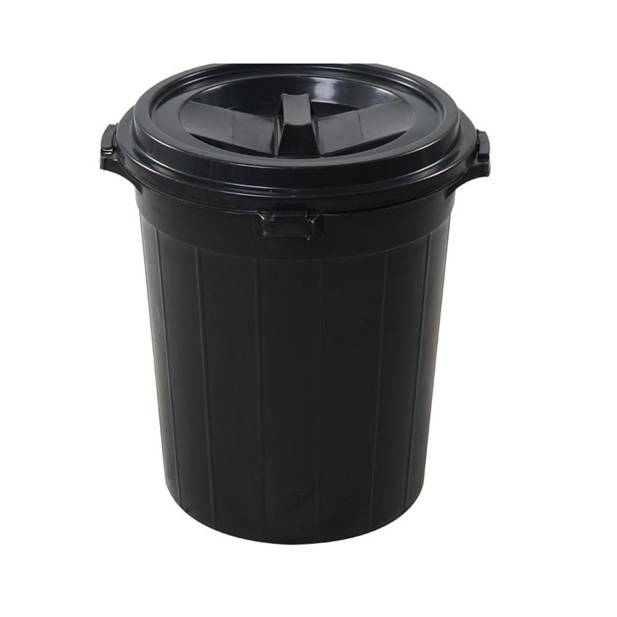 12 Gallon Tong Sampah PVC Garbage Dustbin with cover / Baldi/ Black Dustbin Pail/ Tong Sampah ...