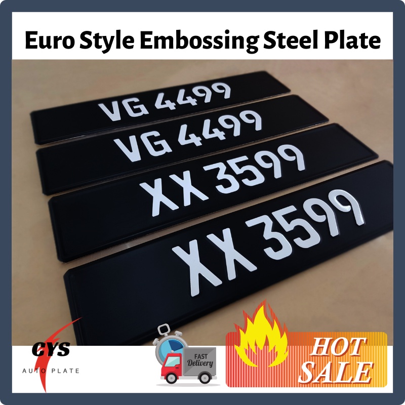 EURO Style Embossing Steel Plate With Cover Frame (Font Size 65MM) 🔥HOT ...