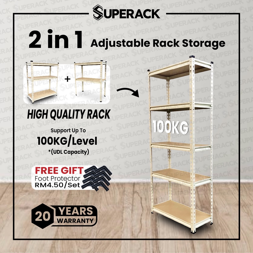 SUPERACK 2 IN 1 Rack Storage 167cm(H)x 30cm(D)x70cm(L) Rak Kasut Rak ...