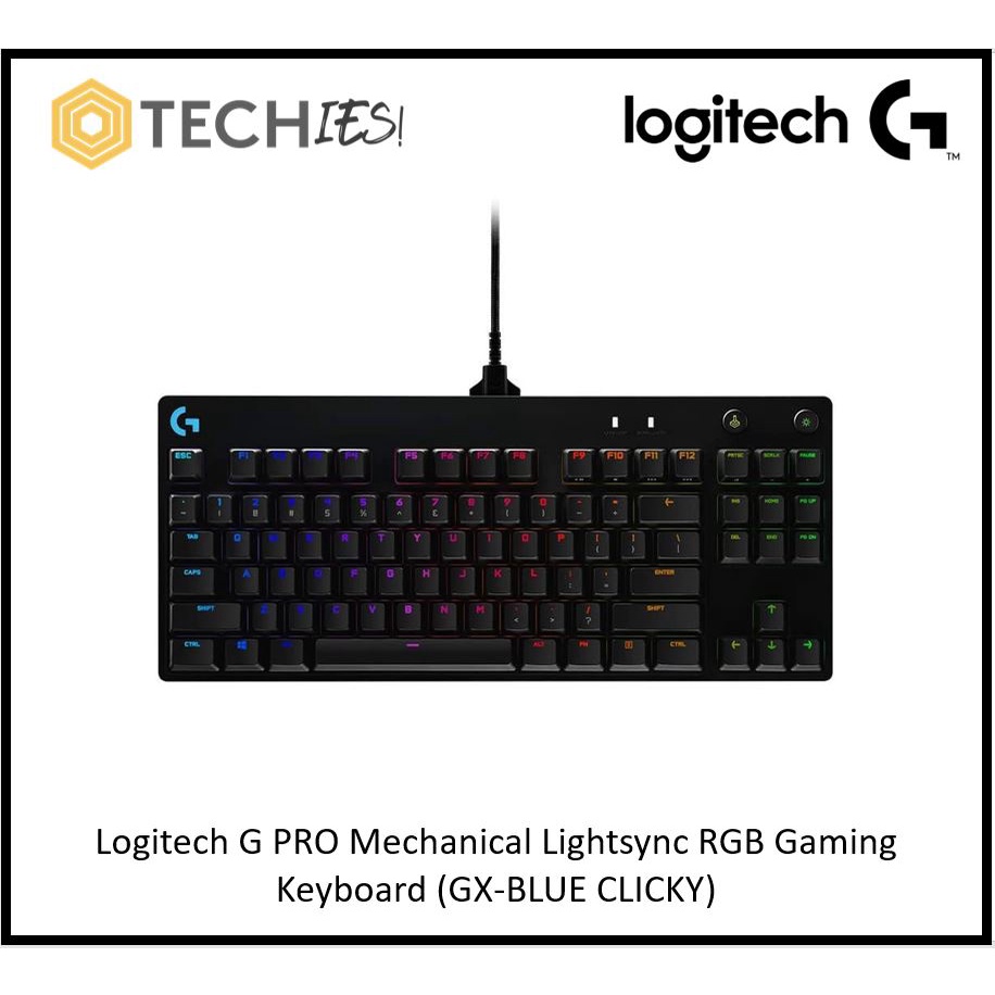 Logitech G PRO Mechanical Lightsync RGB Gaming Keyboard (GX-BLUE CLICKY ...