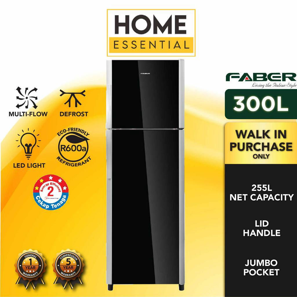 Faber 300L 2 Door Refrigerator FRIGOR 308BK | Fridge | Peti Sejuk ...