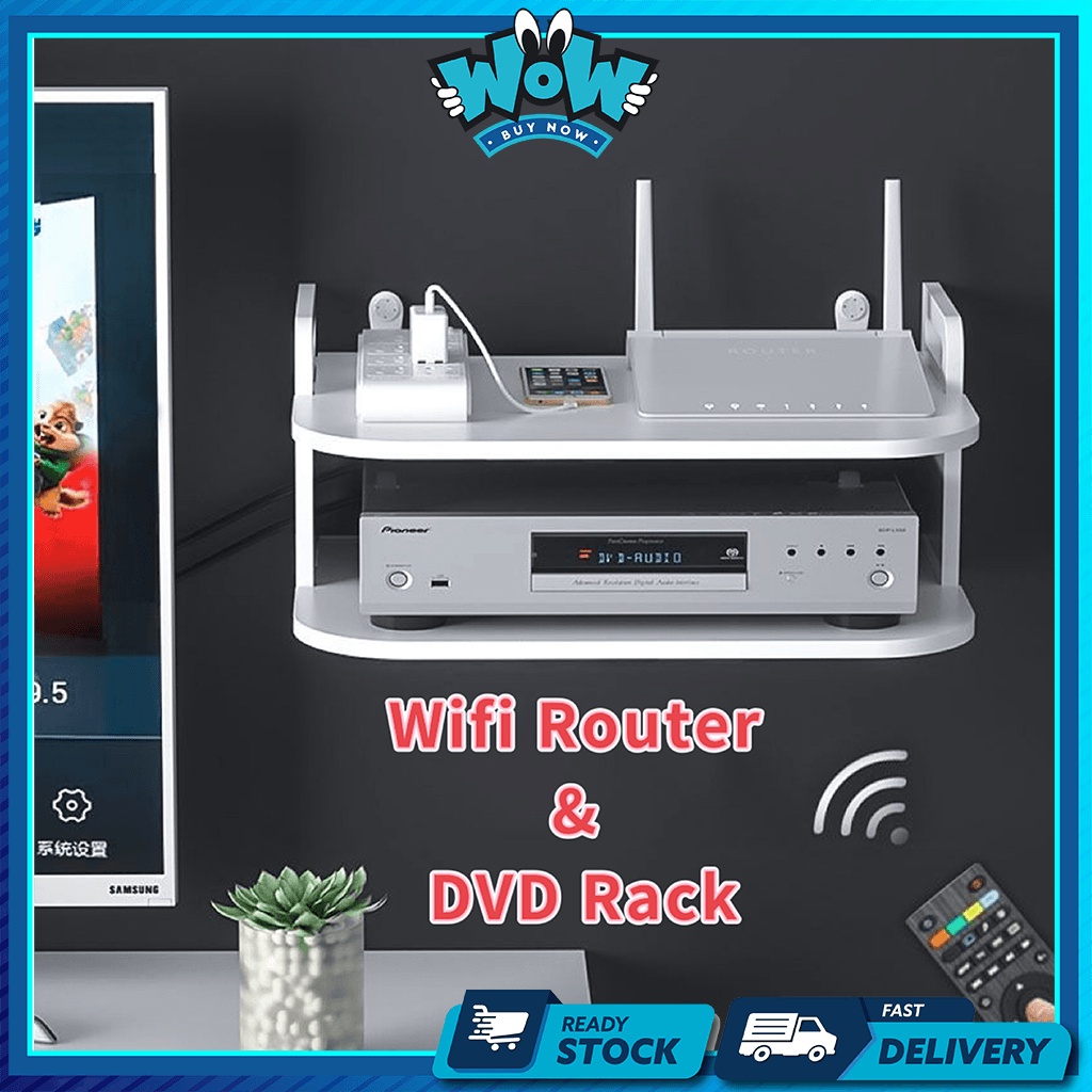 ROUTER WIFI RACK MODEM HOLDER TV RACK WALL MOUNT DVD PLAYER RACK ...
