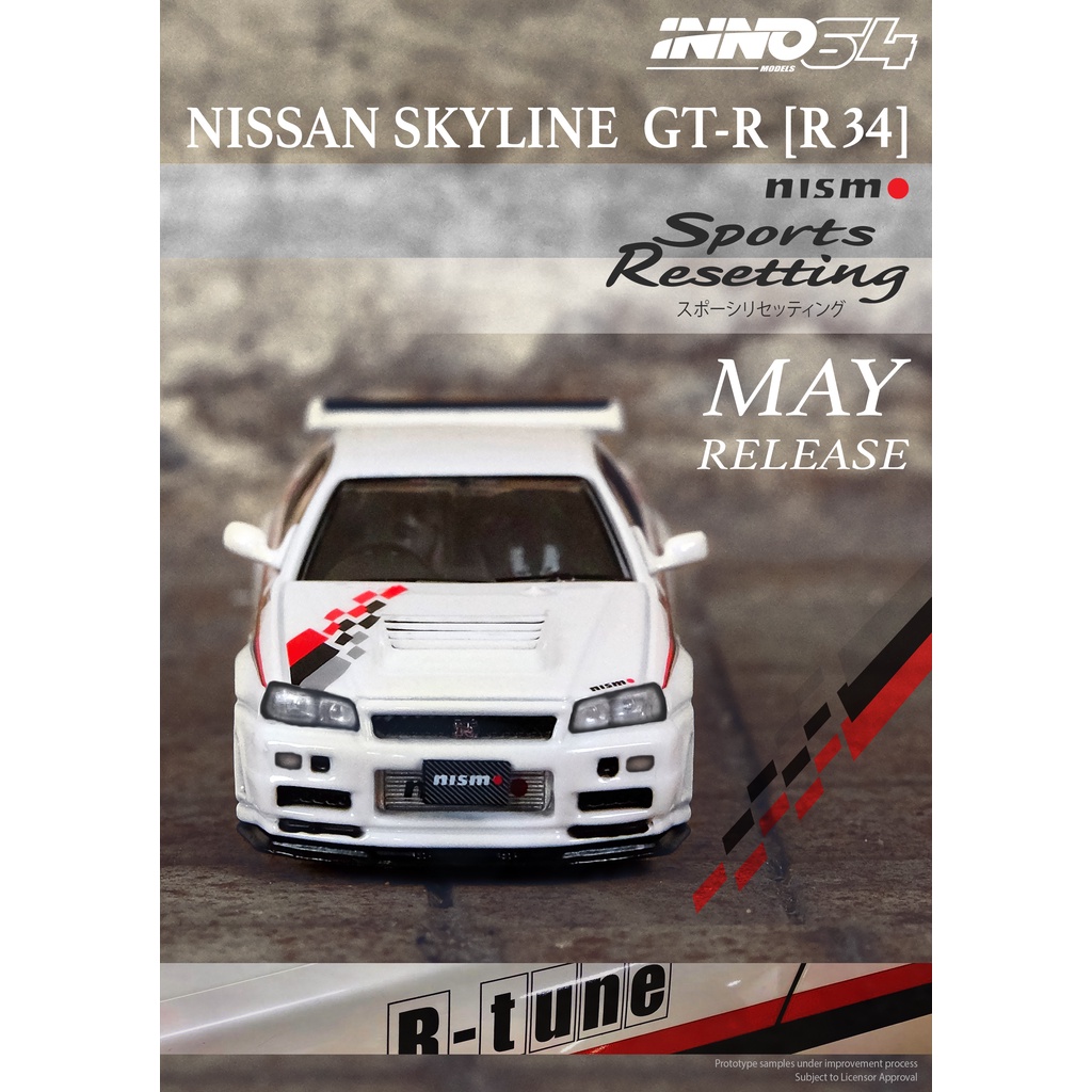 (SEALED FOC PROTECTOR) INNO MODELS INNO64 1/64 NISSAN SKYLINE GT-R R34 NISMO SPORTS RESETTING ...