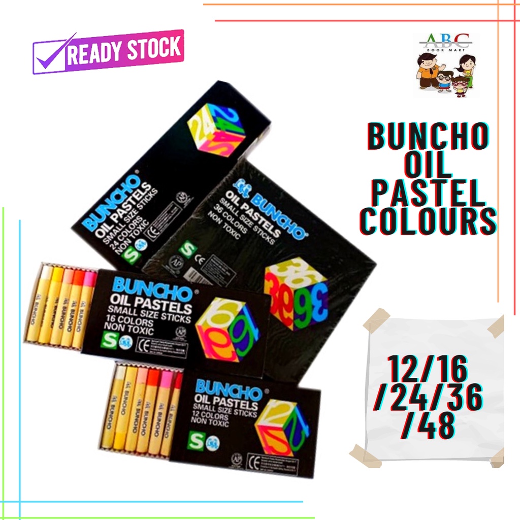 ( READY STOCK ) BUNCH OIL PASTELS 12 16 24 36 48 COLOURS NON TOXIC ...