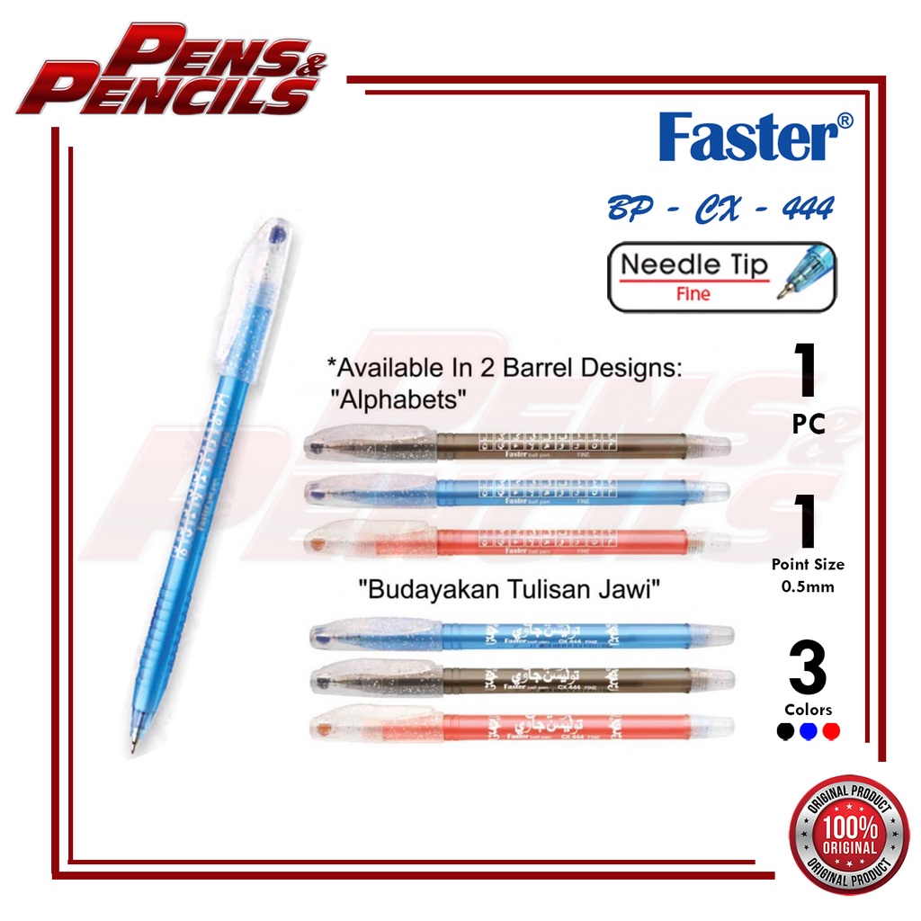 Faster 444 / 445 Ball Pen 0.5mm / BP-CX-444 / BP-CX-445 Ballpen / CX445 ...