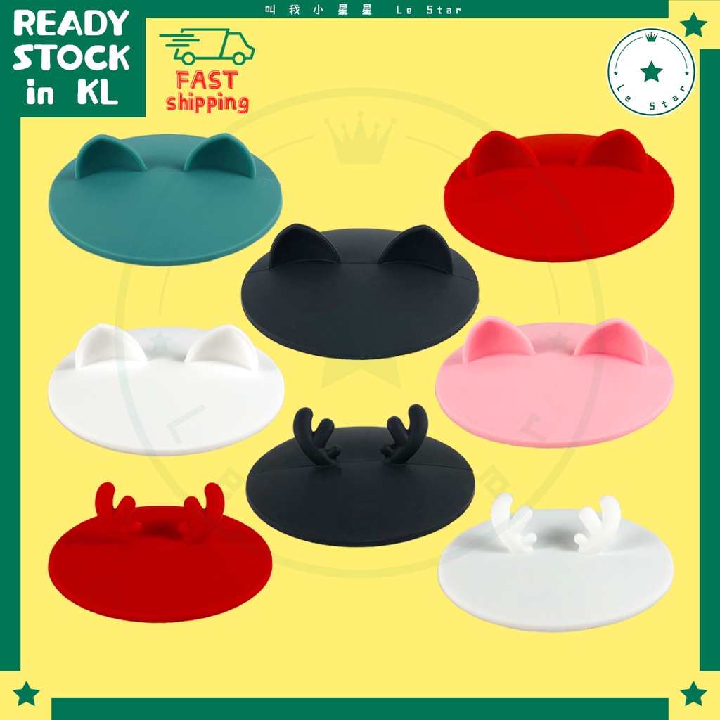 [NEW COLOUR] Cat Ear Mug Lid Deer Ear Mug Lid Gift Penutup Cawan Cup ...