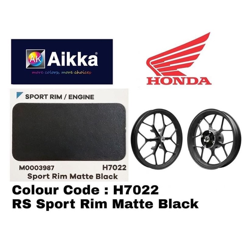 Honda RS SPORT RIM MATTE BLACK H7022 Cat 2k Aikka DIY Aerosol Cat Spray ...