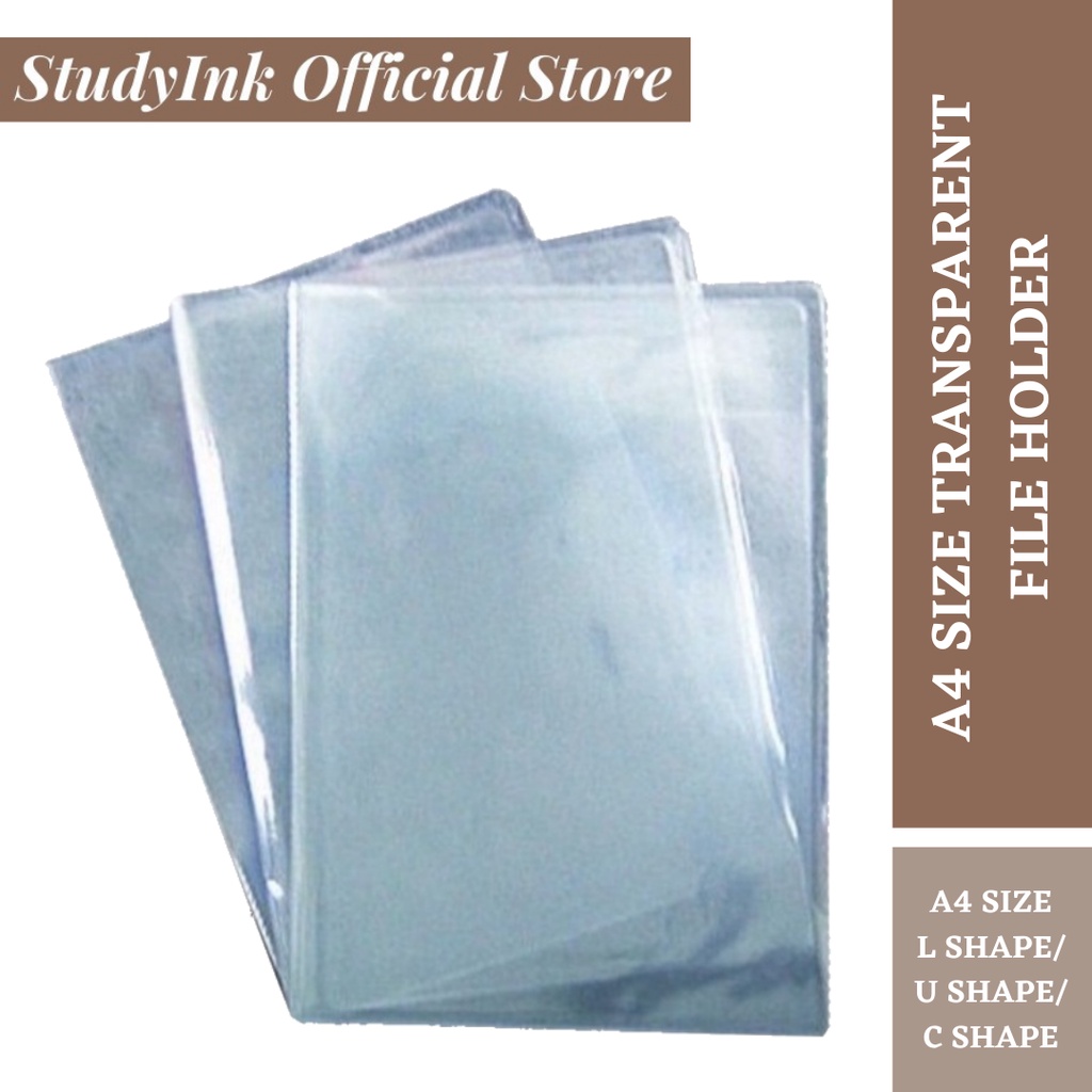 A4 SIZE TRANSPARENT FILE HOLDER [ L SHAPE/ U SHAPE/ C SHAPE ] | Shopee ...