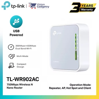 TP-Link TL-WR902AC AC750 Wireless Travel Router Mini Dual Band Range ...