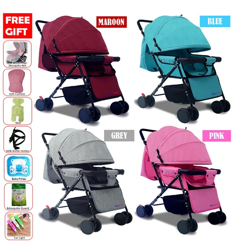 Free 7 GIFTs - HY8010 Lightweight Compact Baby Stroller Folding 8X ...