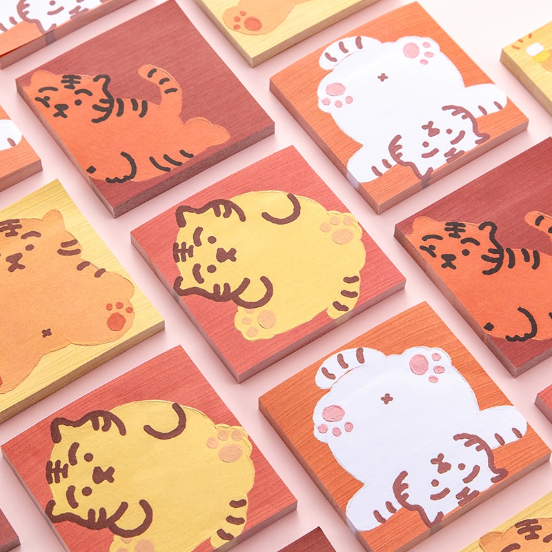 80 Sheets Tearable Cartoon Tiger Memo Pad Student Mini Lovely Sticky ...