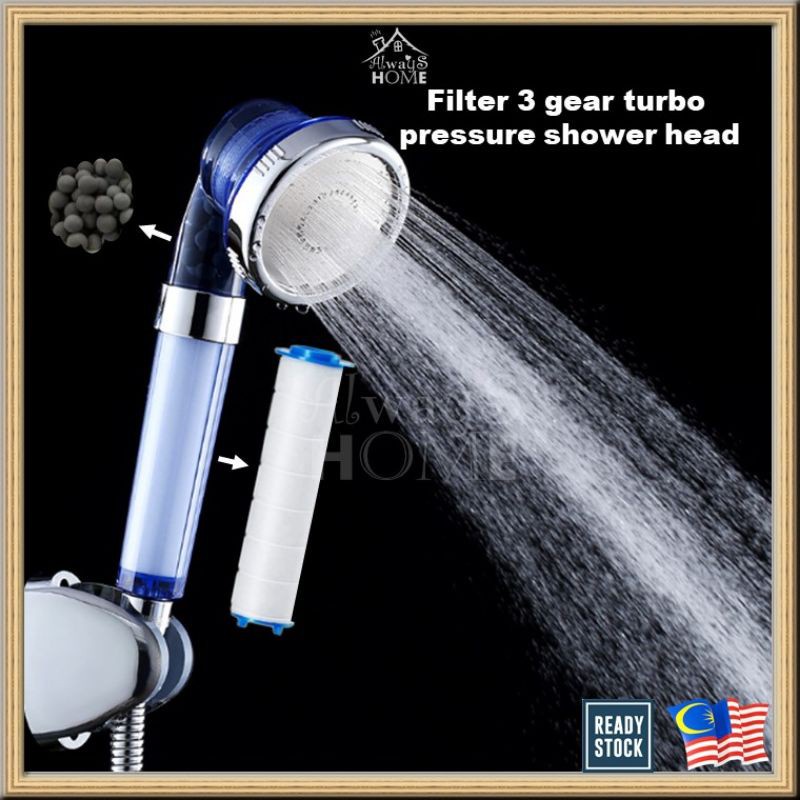 Negative Ions Bathroom Handheld Water Saving Shower Head Set With