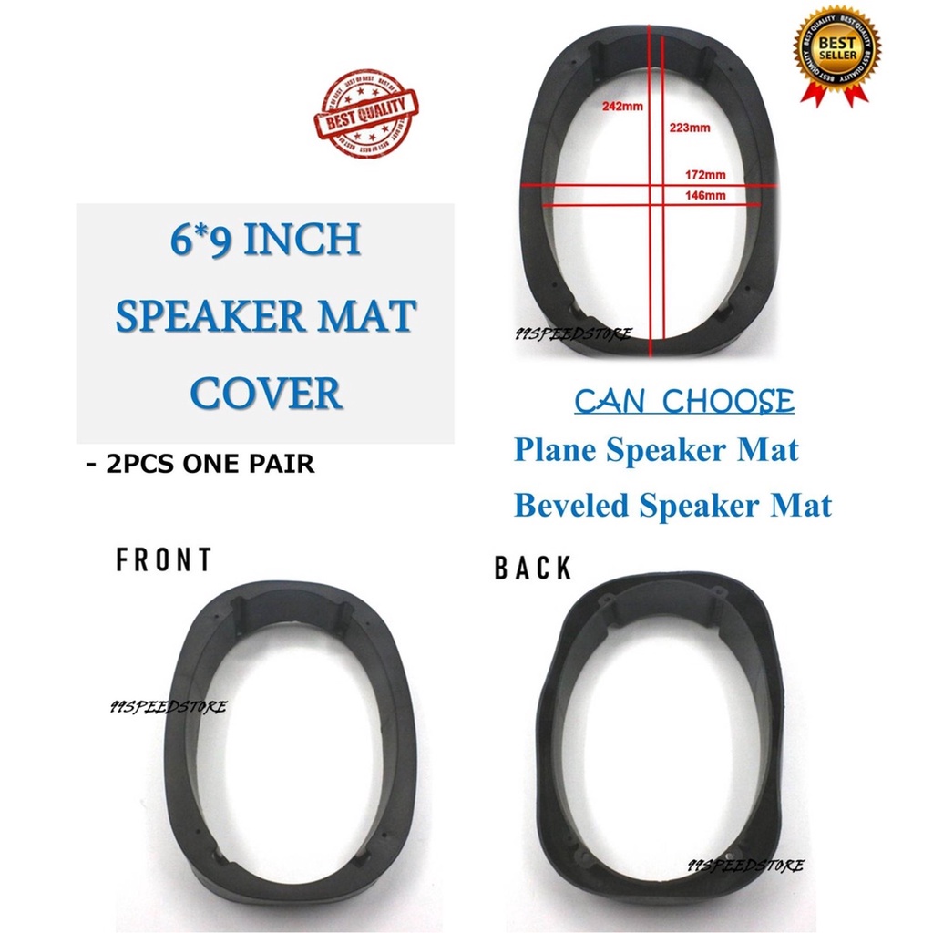 2pcs Universal 6'' x 9'' Inch Beveled / Plane Car Speaker Cover Spacer ...