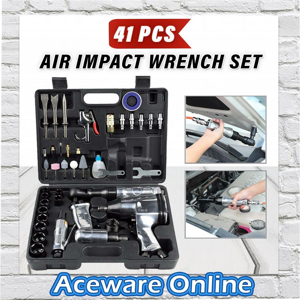 41pcs Air Tool Penumatic Tool Kit Air Impact Wrench Air Die Grinder Air ...