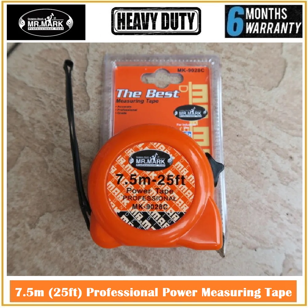 Mr.Mark 7.5m (25ft) Professional Power Measuring Tape MK-9028C ...