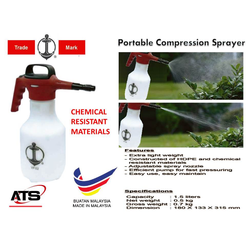 1.5 LITTLE HEAVY DUTY Mini Portable Manual Chemical Pressure Sprayer ...