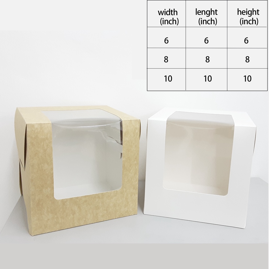 【10/20pcs】6"X6"X6"/8"X8"X8"/10"X10"X10" gift box Kraft with L- shape ...