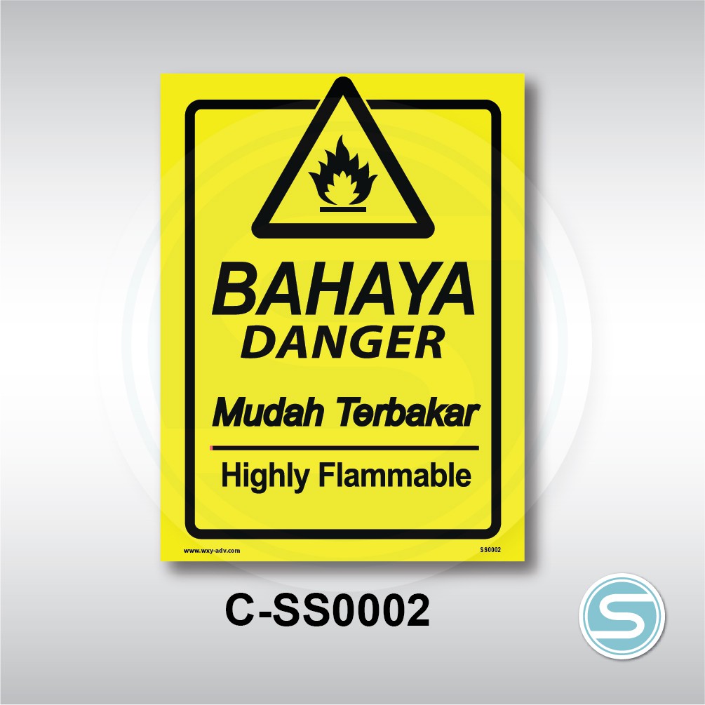 Safety Sign Sticker warning stickers Notice Sign bahaya awas danger ...