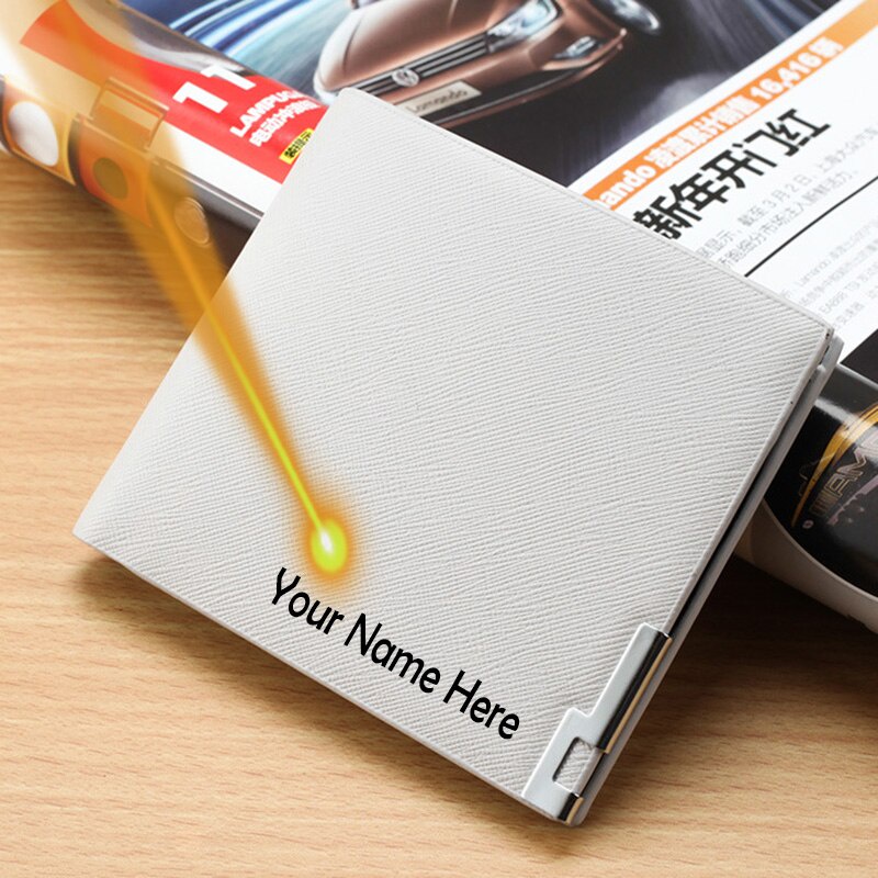Custom Engraved Name Wallet Men High Quality PU Leather Short Small ...