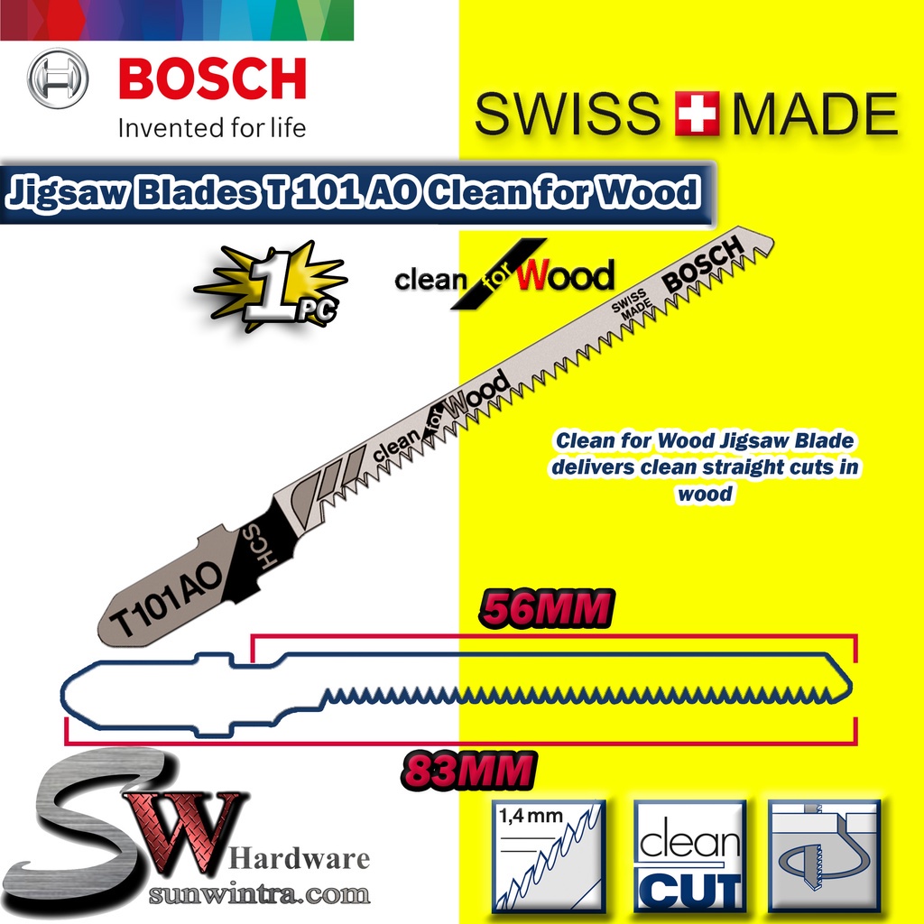 Bosch Jigsaw Blade T 101 AO Clean For Wood T-101AO T101AO 1PC / 5PCS ...