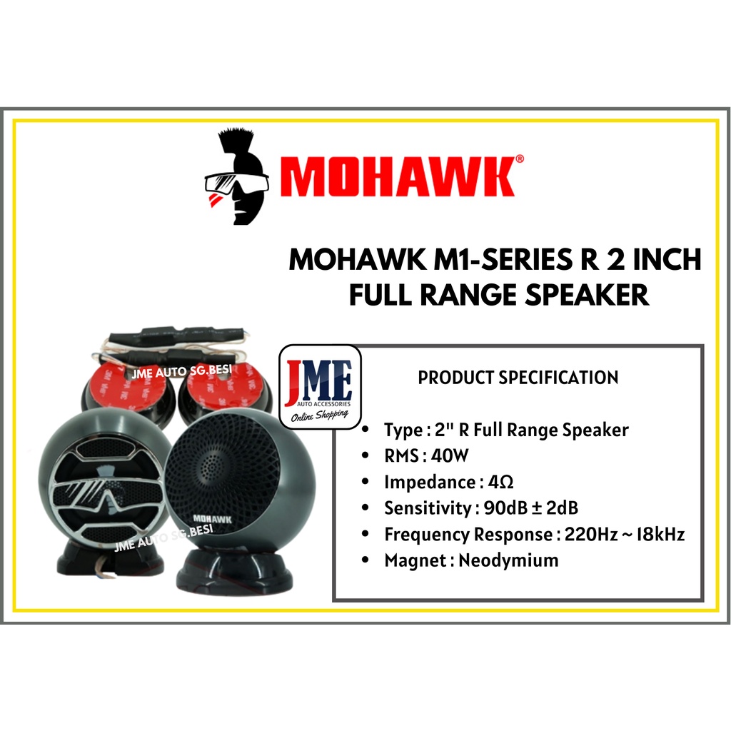 [INSTALLATION] MOHAWK SILVER M1 SERIES / R 2" INCH 2-WAY FULL RANGE SPEAKER / WITH TWEETER ...