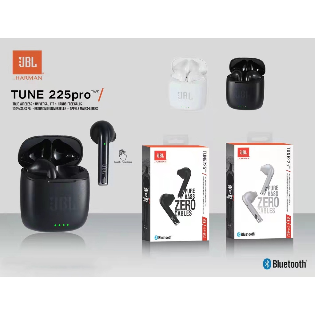 JBL T225 TWS true wireless bluetooth Earphone Wireless Earbuds In-ear with Stereo Mic and ...