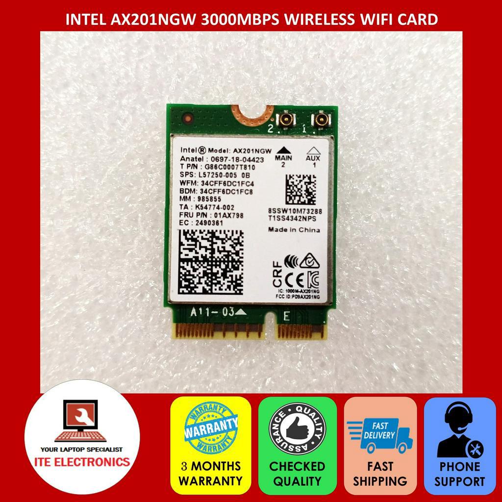 INTEL AX201NGW WIRELESS-AC 3000MBPS DUAL BAND BLUETOOTH 5.0 WIFI ...