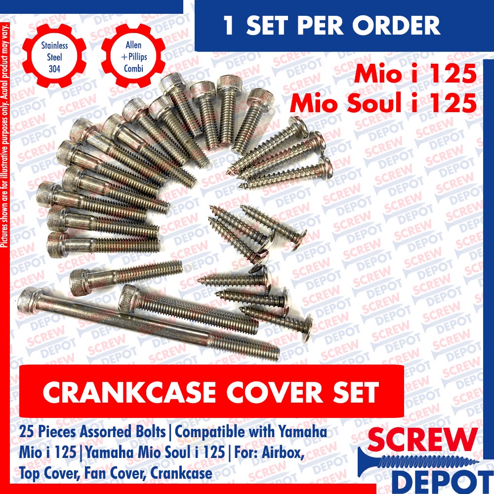 Crankcase Bolt Set - Yamaha Mio i 125 | Mio Soul i 125 ( Motorcycle ...
