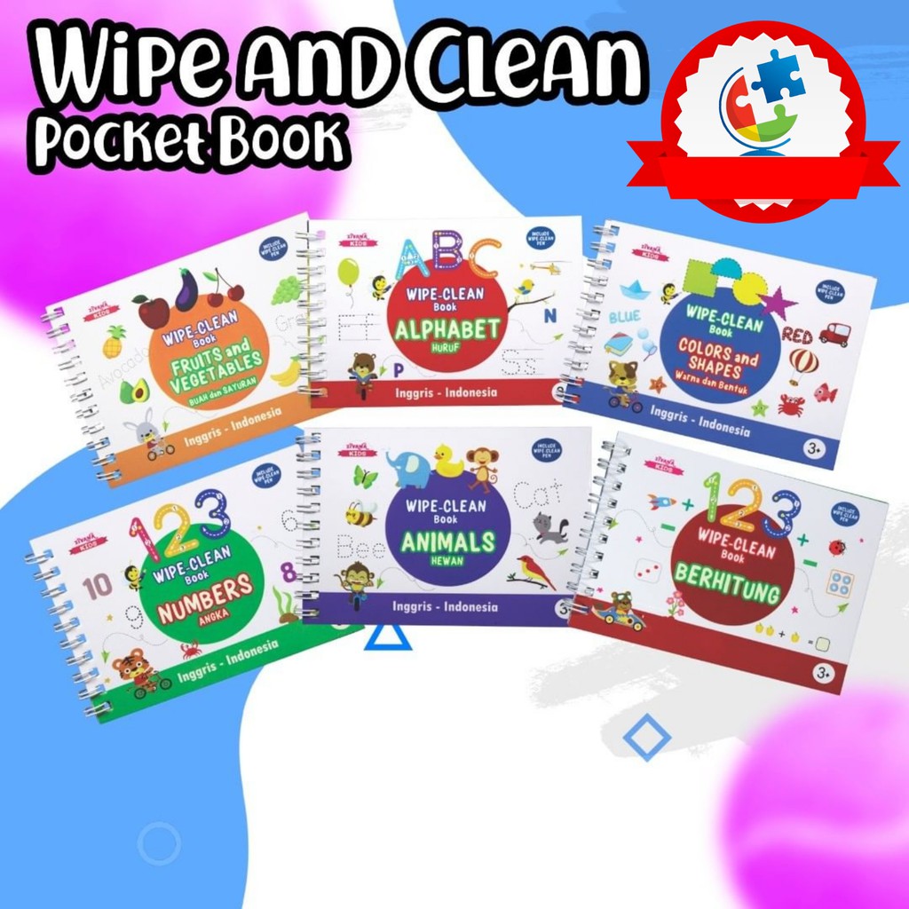 Wipe Clean Activity Book Zivana Kids Complete English - Indonesian 3 ...