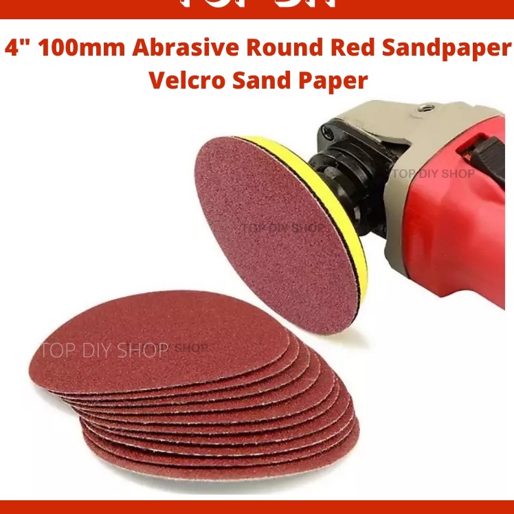 4" 5" 6" Abrasive Red Sandpaper Sand Paper Disc Sanding Disc Kertas ...