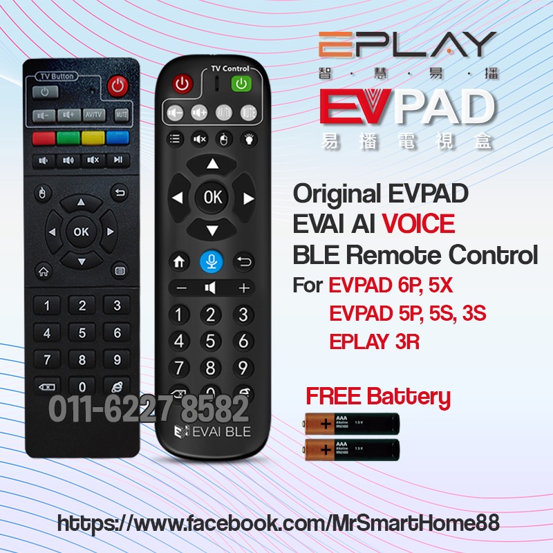 EVPAD / EPLAY / EVBox Original EVAI AI VOICE BLE Remote Control for ...
