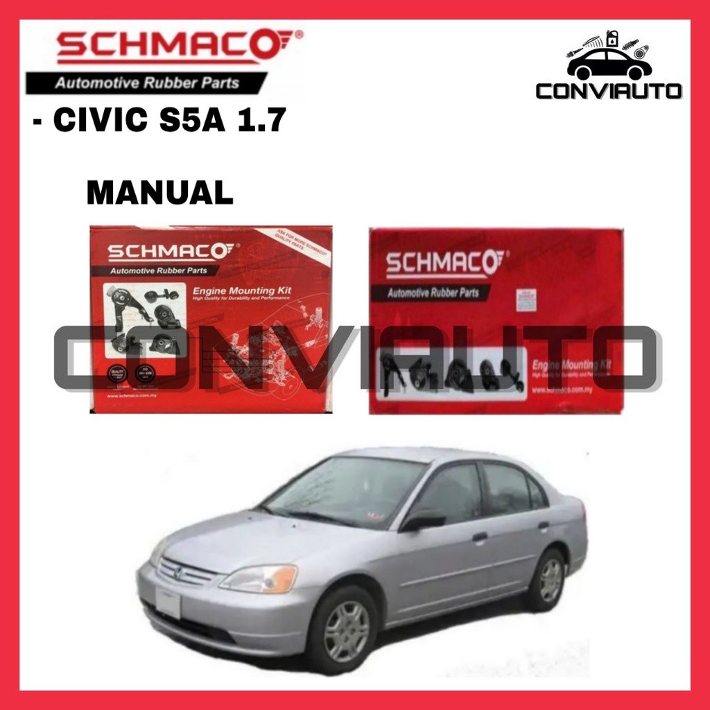HONDA CIVIC S5A 1.7 MANUAL SCHMACO ENGINE MOUNTING KIT SET (4PCS IN 1 SET) - 1 YEAR WARRANTY ...