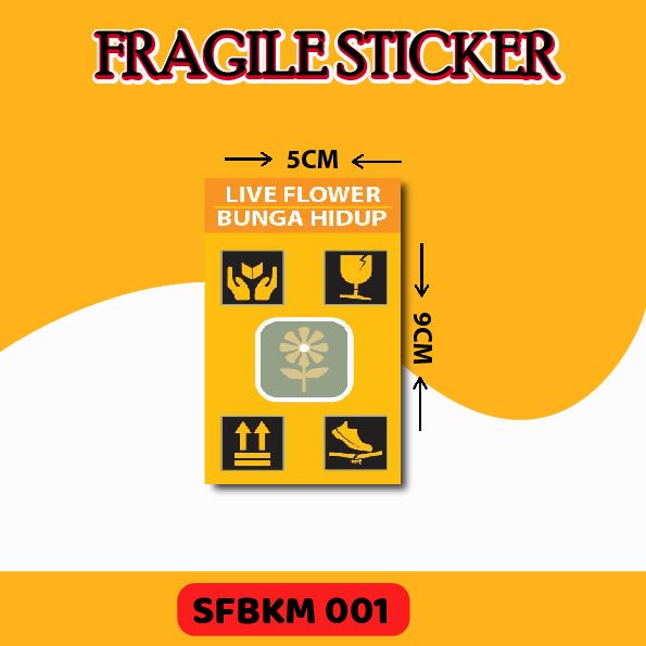 STICKER FRAGILE BUNGA HIDUP MENEGAK 🔥READY STOCK 🔥 [BUY 10 + 1] LIVE FLOWER FRAGILE (10 PCS ...