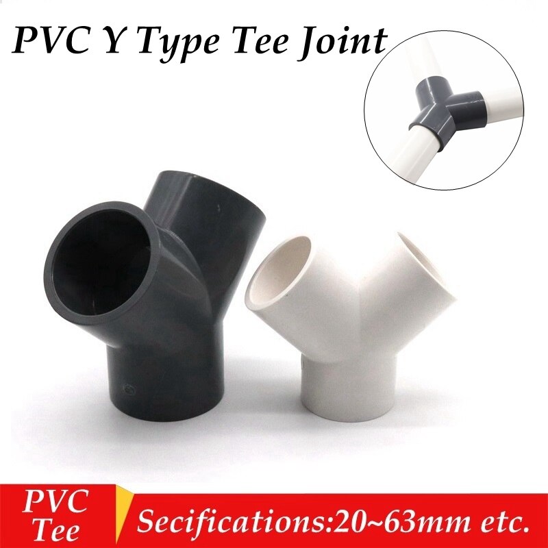1pc Y Type Pvc Tee Connector Water Supply Tube Joint Y Inclined Three
