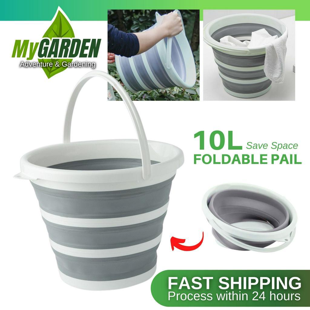 Foldable Pail 10L Portable Folding Collapsible Outdoor Car Wash Fishing ...