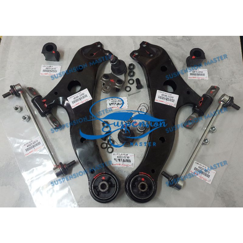 8 IN 1 SET - FRONT LOWER ARM / STABILIZER LINK / STABILIZER BUSH/BALL JOINT - TOYOTA ALPHARD ...