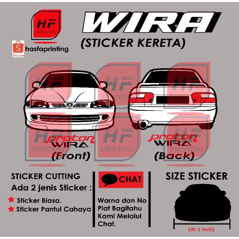 Stiker Kereta Proton Wira Putra Satria Custom No Plat Warna | Shopee ...